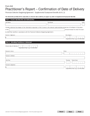 Fillable Online 8-II Practitioner s Report Confirmation of Date of ...