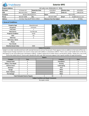 Fillable Online Exterior BPO Fax Email Print - pdfFiller