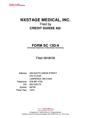 Fillable Online NXSTAGE MEDICAL, INC.. FORM SC 13D/A (Amended Statement ...