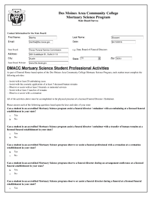 Fillable Online dmacc Mortuary Science Program - dmacc Fax Email Print ...