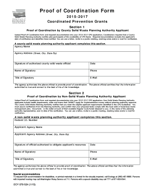 Fillable Online fortress wa Proof of Coordination Form - fortress wa ...