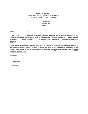 Fillable Online CONTIGUOUS PROPERTY OWNERS AND Fax Email Print - pdfFiller