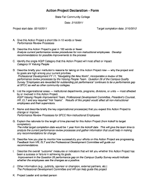 Fillable Online sfccmo Action Project Declaration - Form - sfccmo Fax ...