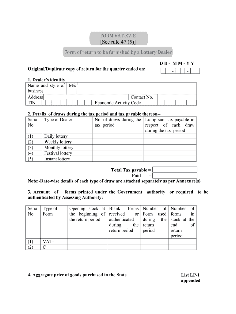Fillable Online himachalforms nic FORM VAT XV E Fax Email Print - pdfFiller