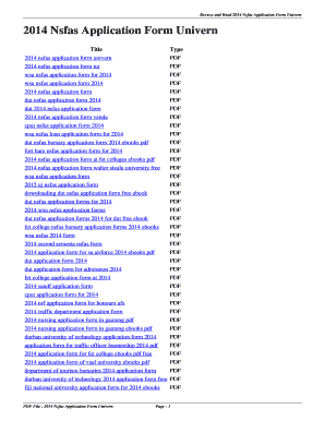 Fillable Online 2014 Nsfas Application Form Univern. 2014 nsfas ...