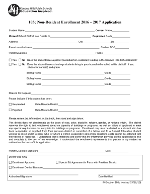 Fillable Online 105c KHPS SOC form 2016-2017.docx Fax Email Print ...