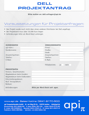 Fillable Online api DELL ProjEktantrag - api.de Fax Email Print - pdfFiller