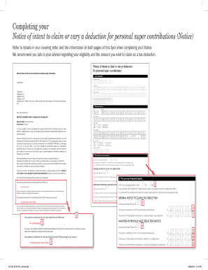 Fillable Online Notice of intent to claim or vary a deduction for ...