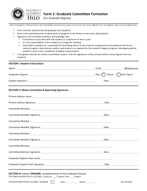 Fillable Online hilo hawaii 1 Form 1 Graduate Committee Formation 02 ...
