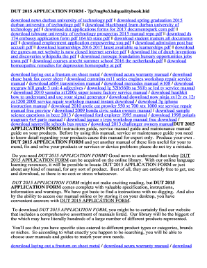 Dut Online Application Form - Fill Online, Printable, Fillable, Blank ...