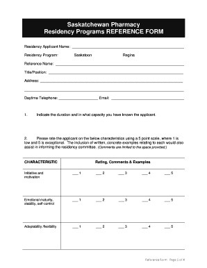 Fillable Online cshp-sk Reference Form for Assessment of Residency ...