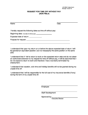 Fillable Online REQUEST FOR TIME OFF WITHOUT PAY (NON ... - TNC ...