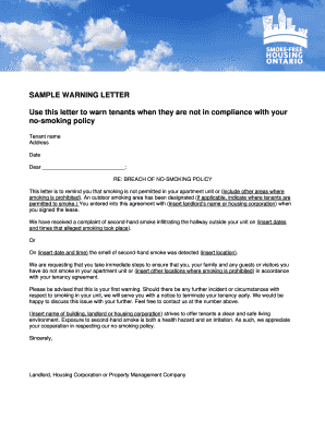 Fillable Online SAMPLE WARNING LETTER Fax Email Print - pdfFiller
