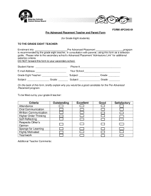 Fillable Online Criteria Outstanding Excellent Good Satisfactory Fax ...