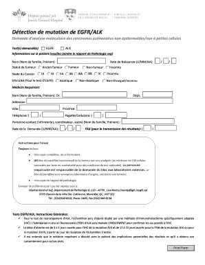 Fillable Online D tection de mutation de EGFR/ALK - jgh.ca Fax Email ...
