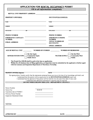 Fillable Online RENTAL OCCUPANCY.doc Fax Email Print - pdfFiller