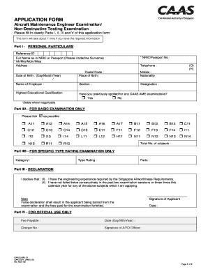 Fillable Online APPLICATION FORM Aircraft Maintenance Engineer ...