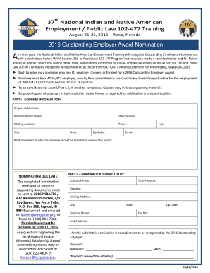 Fillable Online 37 National Indian and Native American Employment ...