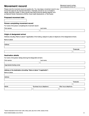 Fillable Online Movement Record. Movement Record Fax Email Print ...
