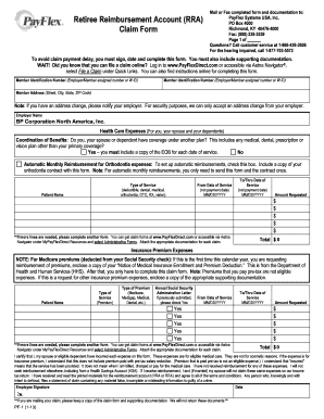 Fillable Online Retiree Reimbursement Account (RRA) PayFlex Systems USA ...