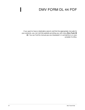 Fillable Online Dmv Form Dl 44. dmv form dl 44 Fax Email Print - pdfFiller