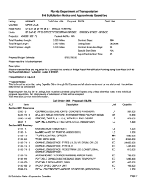 Fillable Online dot state fl Bid Solicitation Notice and Approximate ...