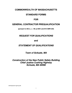 Fillable Online COMMONWEALTH OF MASSACHUSETTS STANDARD FORMS FOR ...