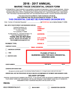 Fillable Online MARINE TRADE CREDENTIAL ORDER FORM Fax Email Print ...
