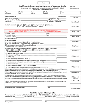 Fillable Online fiscalofficer cuyahogacounty DTE FORM 100 - Cuyahoga ...