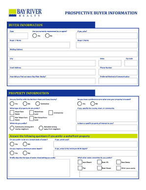 Fillable Online Prospective Buyer Information Form v4.docx Fax Email ...