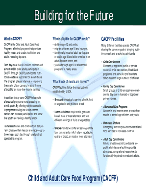 Fillable Online mwvcaa What is CACFP Fax Email Print - pdfFiller