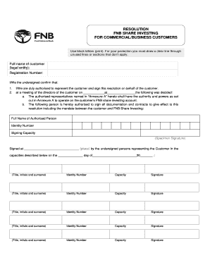 Fillable Online fnb co Resolution Company Share Investing Draft DL 4 ...