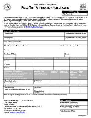 Fillable Online OAC Field Trip Application Form. OAC Field Trip ...