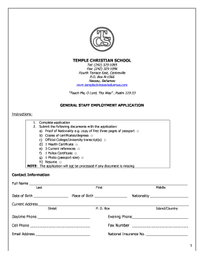 Fillable Online General Staff Application Form Revised.docx Fax Email ...