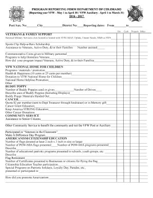 Fillable Online PROGRAM REPORTING FORM DEPARTMENT OF COLORADO ...