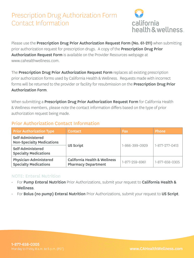 Fillable Online Prescription Drug Authorization Form Contact Information Fax Email Print - pdfFiller