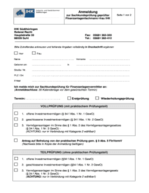 Fillable Online Anmeldung - ihk-suhl.de Fax Email Print - pdfFiller