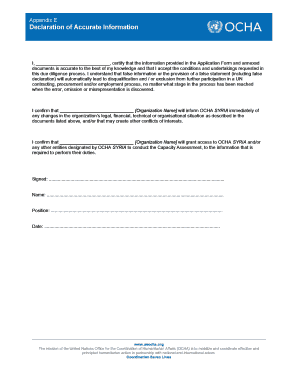 Fillable Online Declaration of Accurate Information Fax Email Print ...