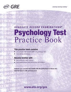Fillable Online GRE Psychology Test Practice Book. GRE Psychology Test ...
