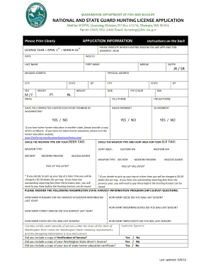 Fillable Online wdfw wa NATIONAL AND STATE GUARD HUNTING LICENSE ...