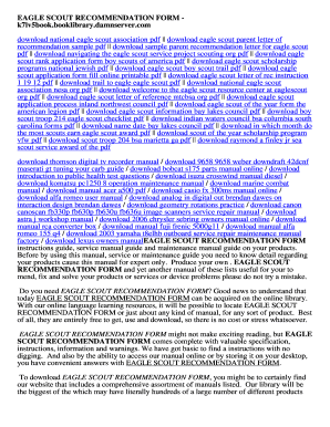 Fillable Online EAGLE SCOUT RECOMMENDATION FORM. EAGLE SCOUT RECOMMENDATION FORM Fax Email Print ...