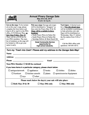 Fillable Online pinery 2013 Garage Sale Form.pub - pinery Fax Email ...