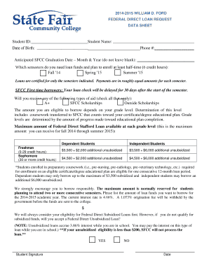 Fillable Online sfccmo Student ID: Fax Email Print - pdfFiller