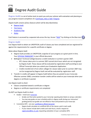 Fillable Online Degree Audit Guide Fax Email Print - pdfFiller