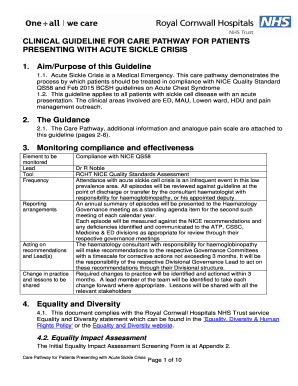 Fillable Online rcht nhs Clinical Guideline for Care Pathway For ...