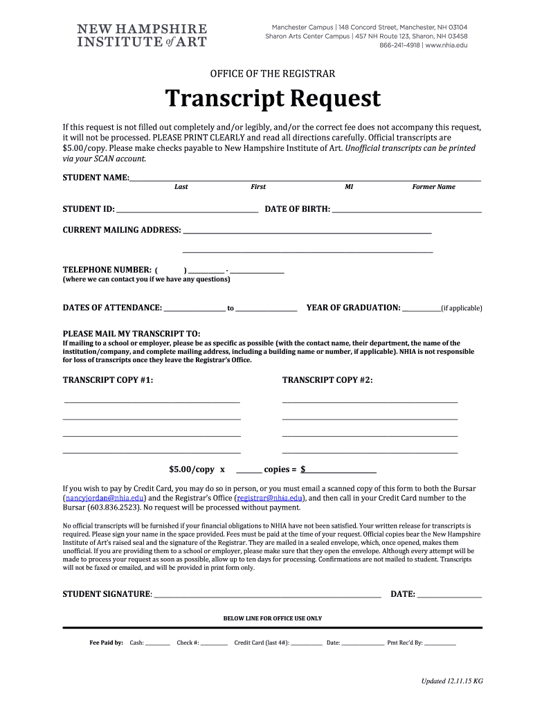 Fillable Online nhia If this request is not filled out completely and ...