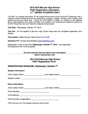 Fillable Online PSAT Registration Information Fax Email Print - pdfFiller
