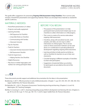 Fillable Online eclkc ohs acf hhs PRESENTER NOTES Fax Email Print ...