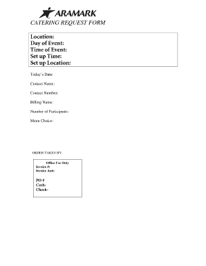 Fillable Online CATERING REQUEST FORM - wssd.org Fax Email Print ...