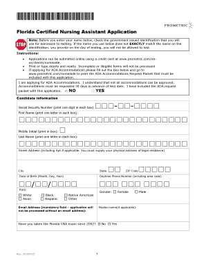 Fillable Online Prometric application-Ft. Myers - Express Training ...